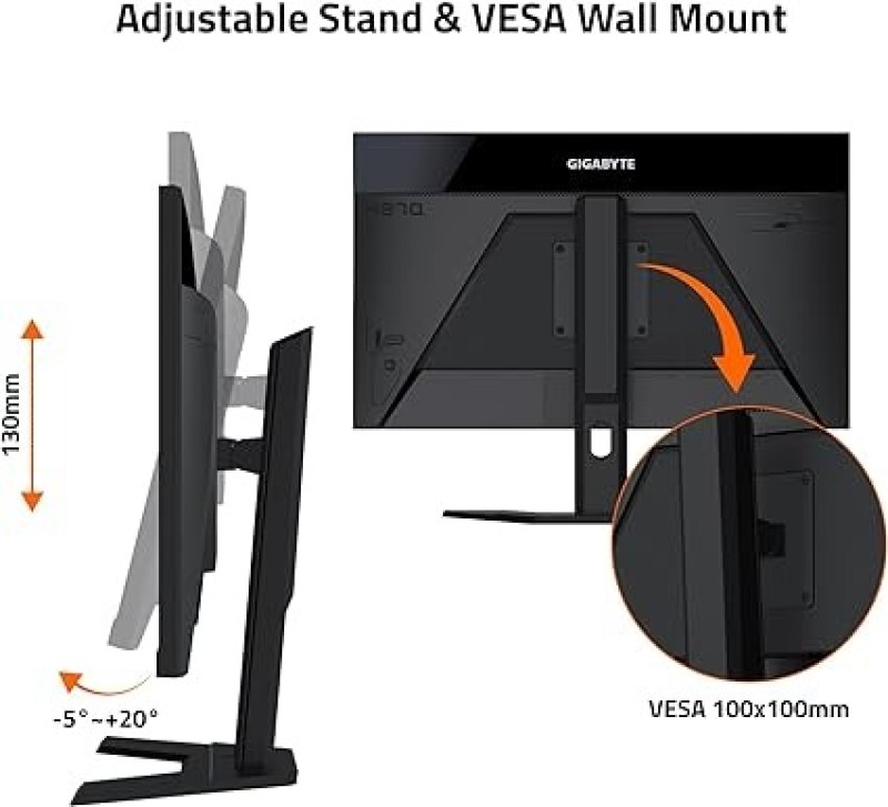 GIGABYTE M27Q 27 Rev 2 0 Gaming Monitor 165Hz 1440P KVM Monitor In