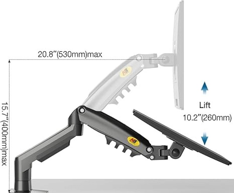 NB F160 Dual Monitor Arm – Gas Spring Mount For 17″–27″ | Nepal - Exort ...